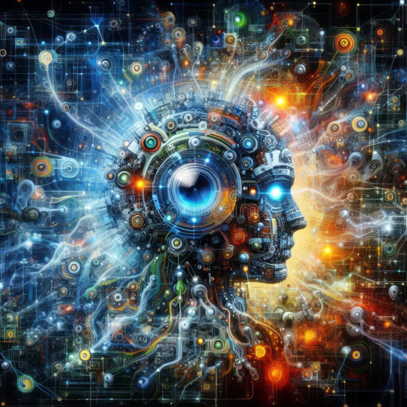 Data and Machine Learning Abstract AI Concept Stock Illustration ...