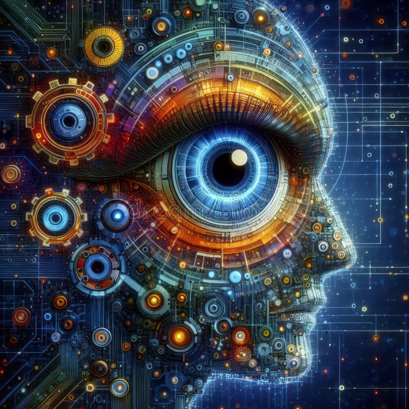 Data and Machine Learning Abstract Concept Stock Illustration ...