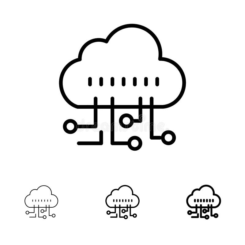 Data, Manage, Technology Bold and Thin Black Line Icon Set Stock Vector ...