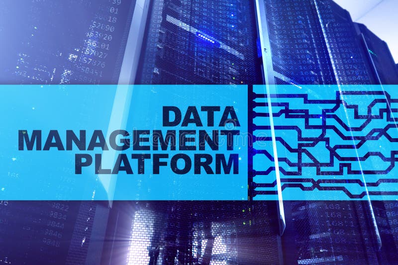 Data Management and Analysis Platform Concept on Server Room Background ...