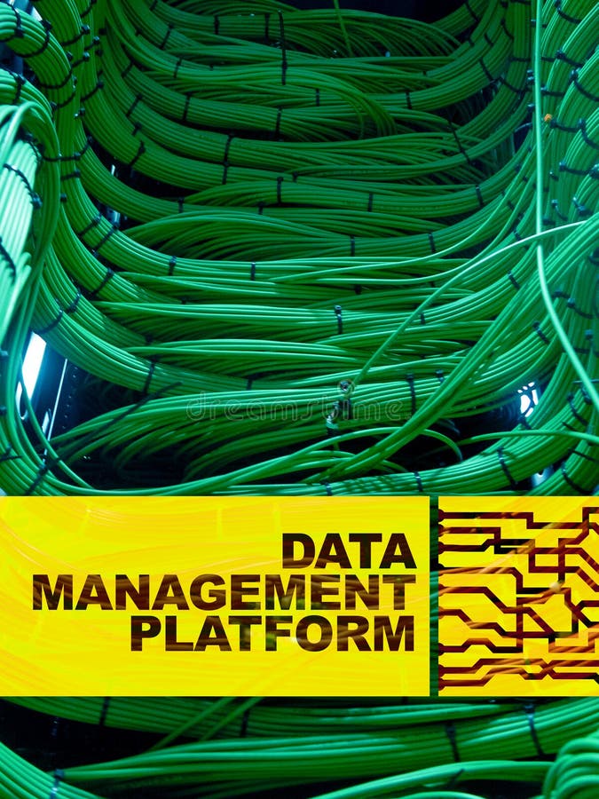 Data Management and Analysis Platform Concept on Server Room Background ...