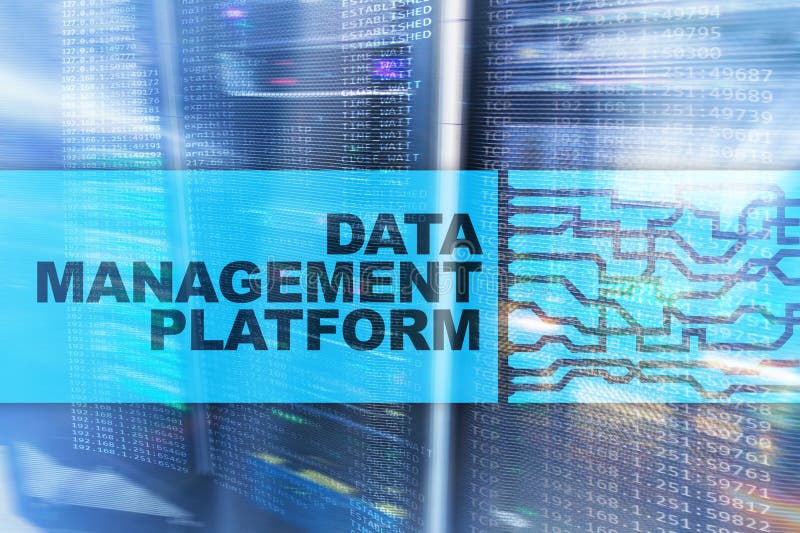 Data Management and Analysis Platform Concept on Server Room Background ...