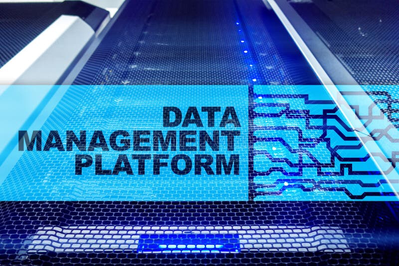 Data Management And Analysis Platform Concept On Server Room Background ...
