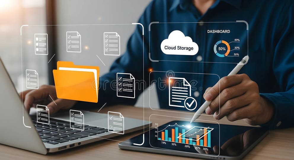 Data Management and Cloud Storage Visualization Stock Photo - Image of ...