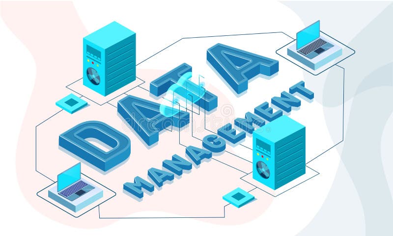 Data Management Concept Based Isometric Design, Illustration of Stock ...