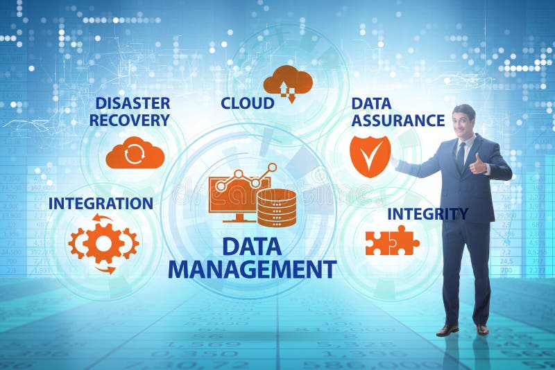 Data Management Concept with Business People Stock Illustration ...
