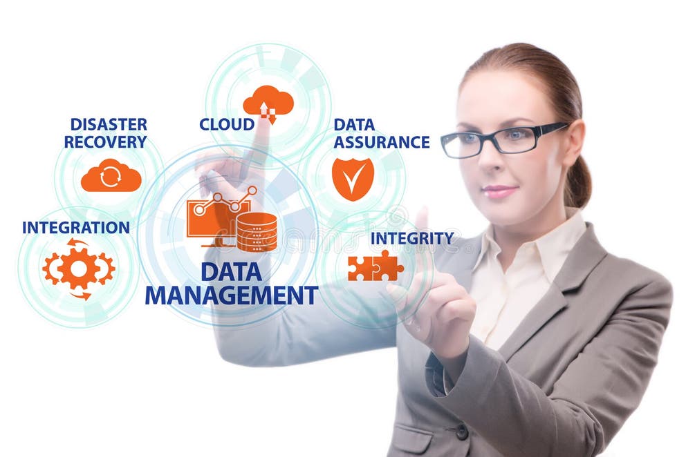Data Management Concept with Business People Stock Illustration ...