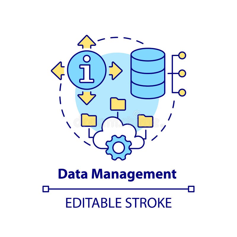 Data Management Concept Icon Stock Vector - Illustration of learning ...