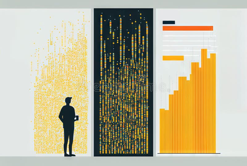 Data Management Concept with People Analysing the Graphs. Business and ...