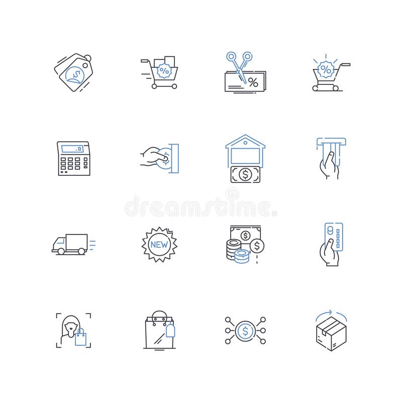 Data Management Line Icons Collection Governance Security Compliance Backup Migration