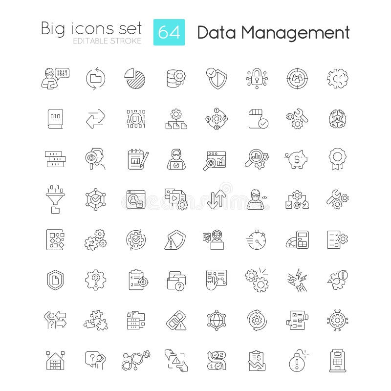 Data Management Linear Icons Set Stock Illustration - Illustration of ... Data Management Linear Icons Set Stock Illustration - Illustration of ...