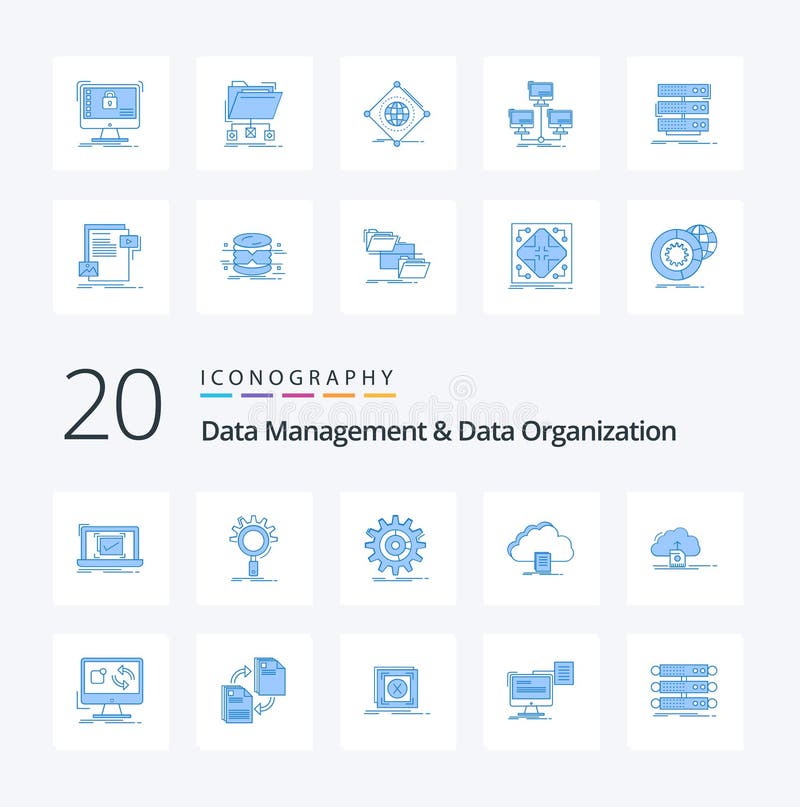 20 Data Management and Data Organization Blue Color Icon Pack Like ...