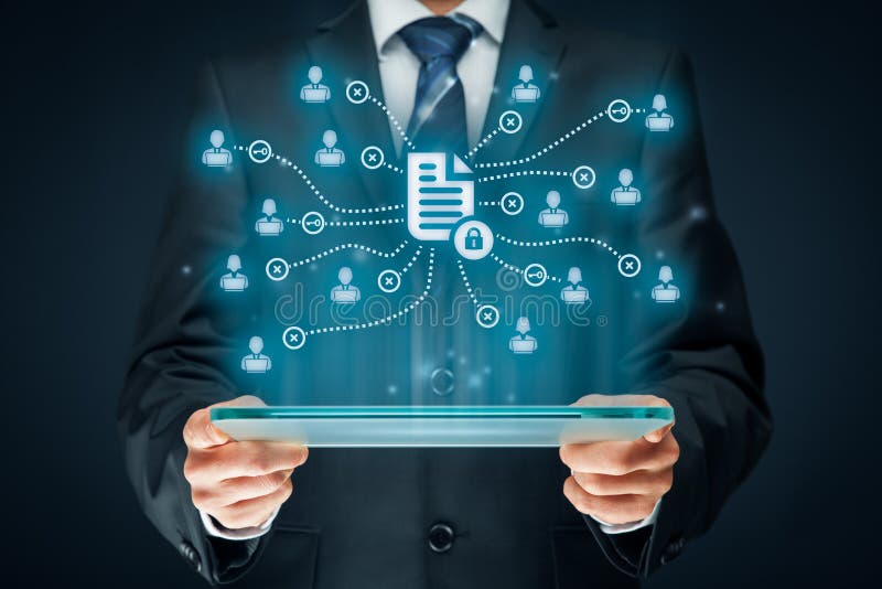Data Management and Privacy Stock Photo - Image of corporate, blue ...