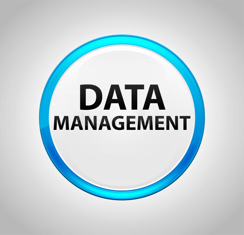 Data Management Round Blue Push Button Stock Illustration ...
