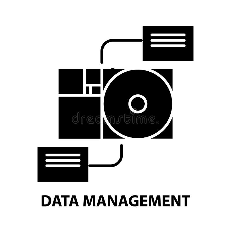 Data Management Icon, Linear Isolated Illustration, Thin Line Vector ...