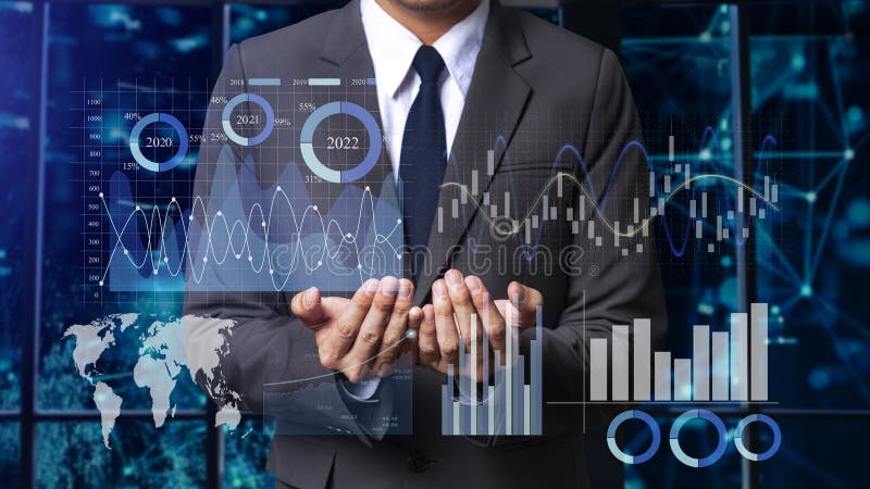 Data Management System with Business Analytics Concept. Business Hands ...