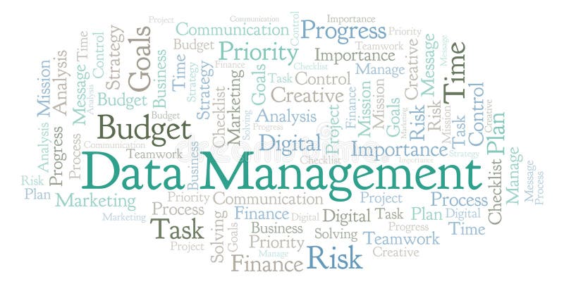 Data Management Word Cloud, Made With Text Only. Stock Illustration ...