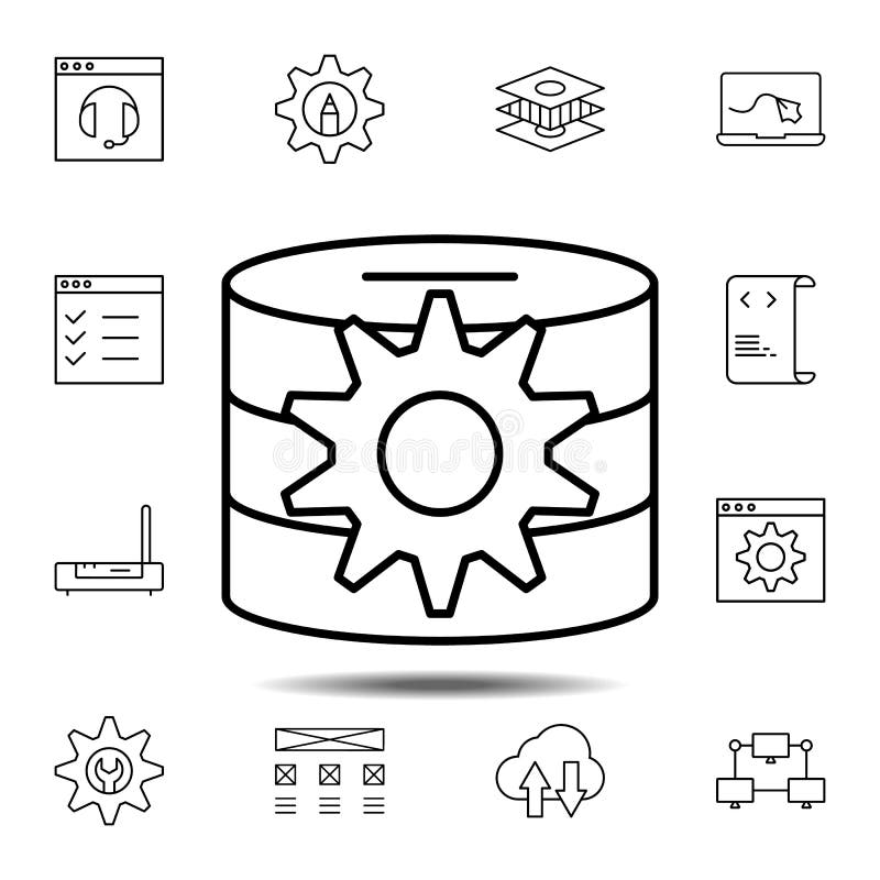 Data Manege, Database, Setting Icon. Simple Thin Line, Outline Vector Element of Web Design ...