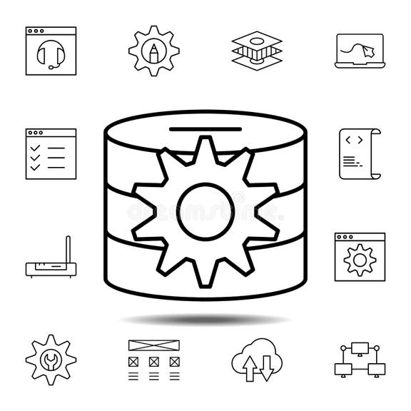 Data Manege, Database, Setting Icon. Simple Thin Line, Outline Vector Element of Web Design ...