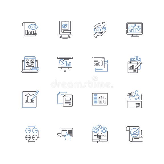 Data Manipulation Tool Line Icons Collection. Transform, Analyze ...