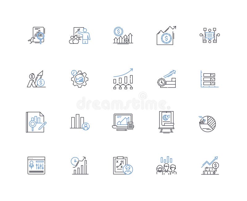 Data Mapping Line Icons Collection Transformation Integration Translation Synchronization