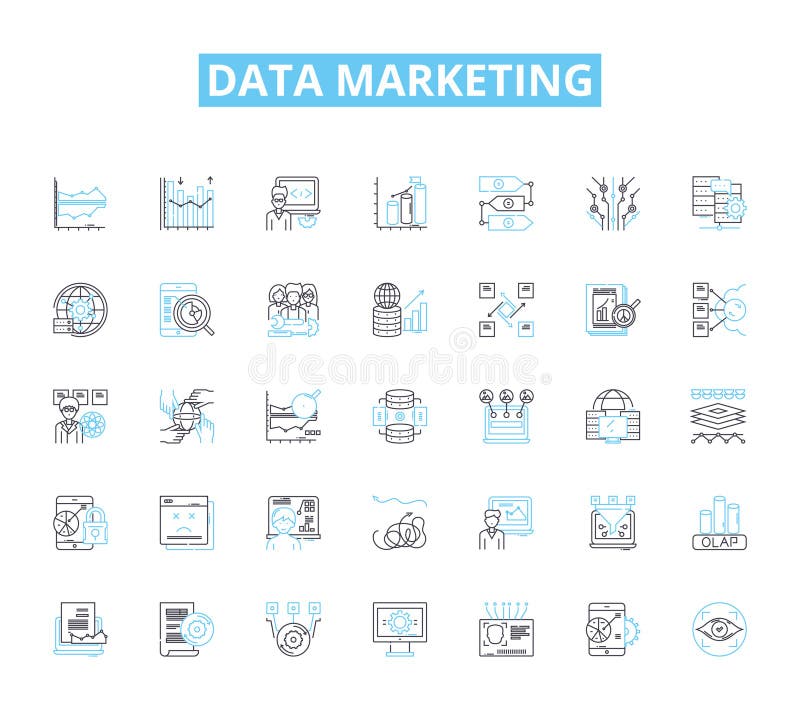 Data Marketing Linear Icons Set. Analytics, Segmentation ...