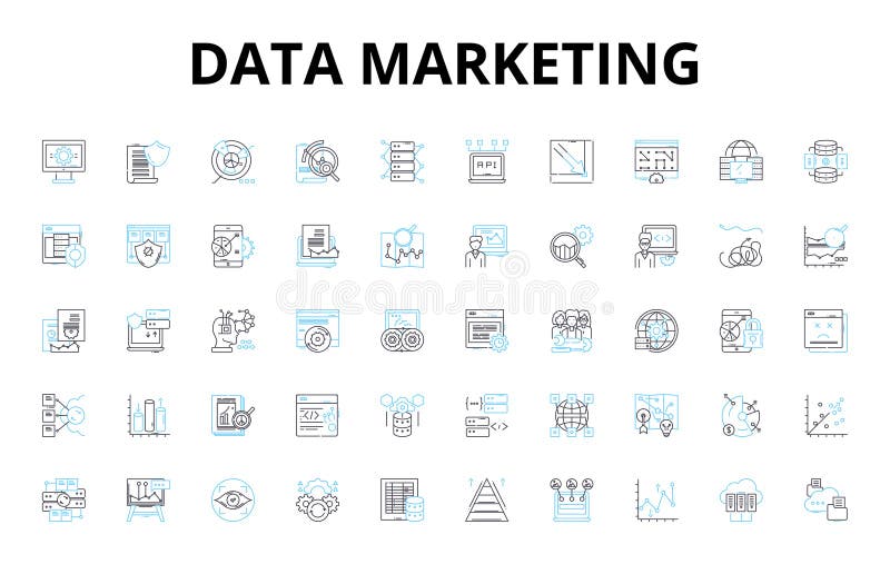 Data Marketing Linear Icons Set. Analytics, Segmentation ...