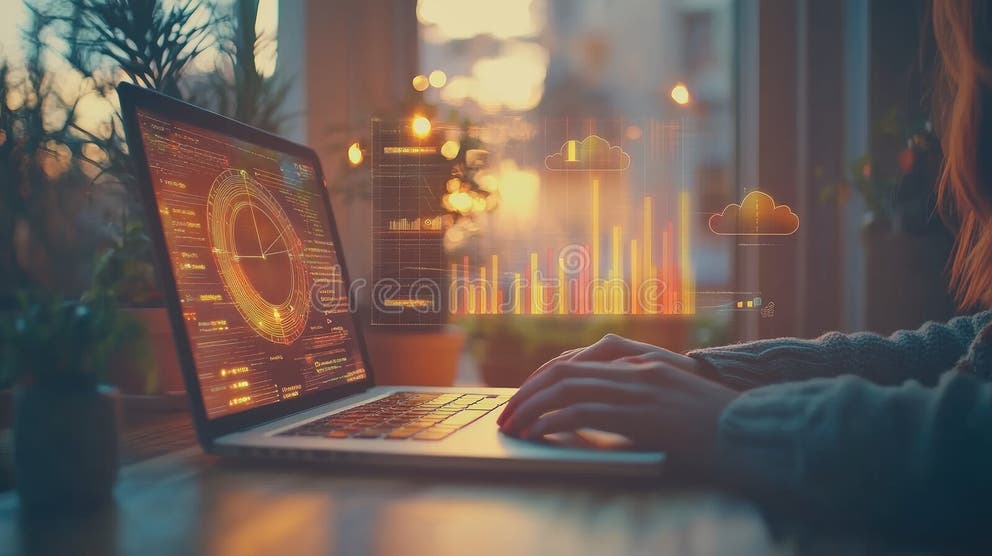 Data Mastery: Laptop Centered Workspace Showcases Efficient File ...