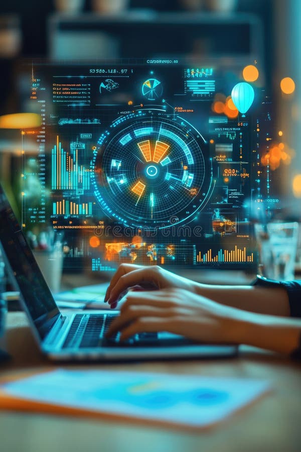 Data Mastery: Laptop Centered Workspace Showcases Efficient File ...