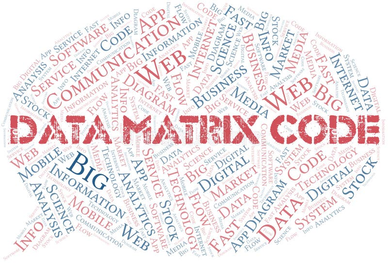 Data Matrix Code Vector Word Cloud, Made with Text only. Stock ...