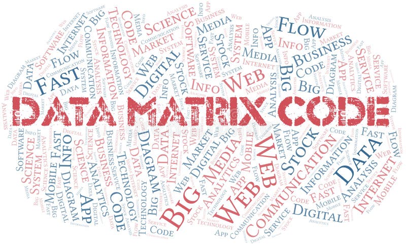Data Matrix Code Vector Word Cloud, Made with Text only. Stock ...