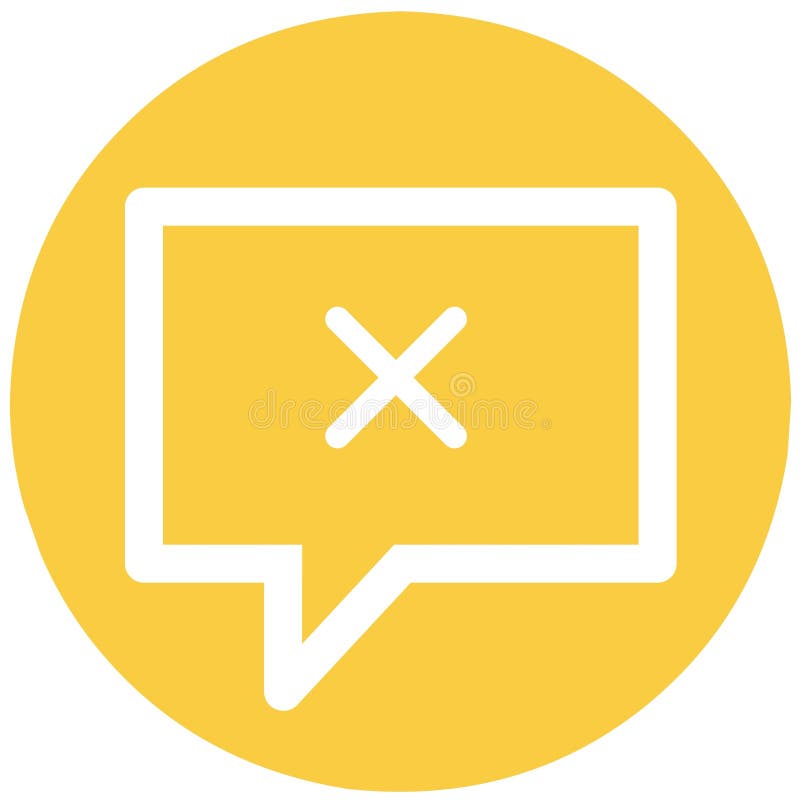 Data Message Not Sent Icon. Isolated Yellow Round Background Stock ...