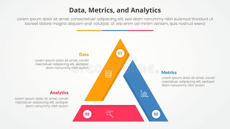 Data Metrics and Analytics Infographic Concept for Slide Presentation with Triangle Cycle ...