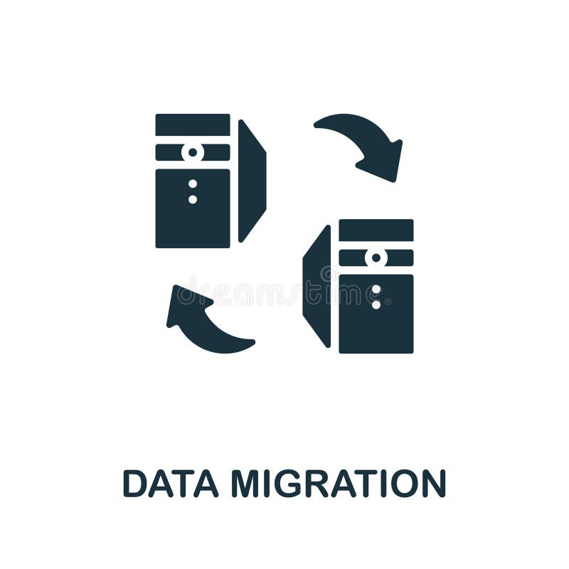 Data Migration Icon. Monochrome Sign from Technology Collection ...