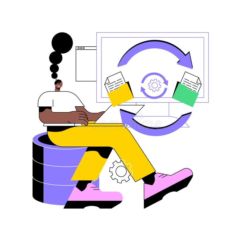 Data Migration Isolated Cartoon Vector Illustrations. Stock Vector ...