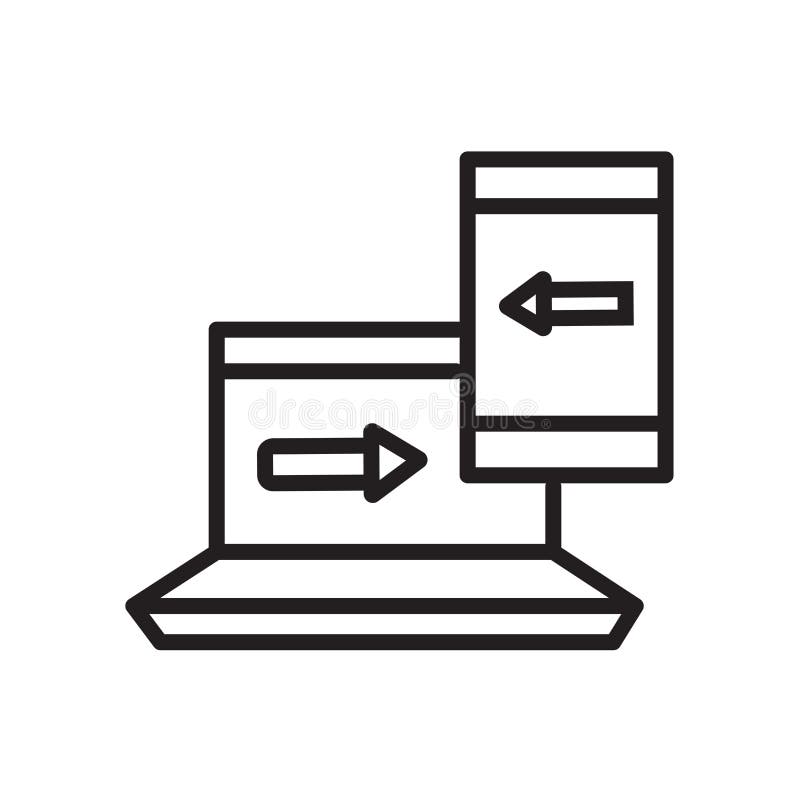 Data Migration Icon Isolated on White Background Stock Vector ...