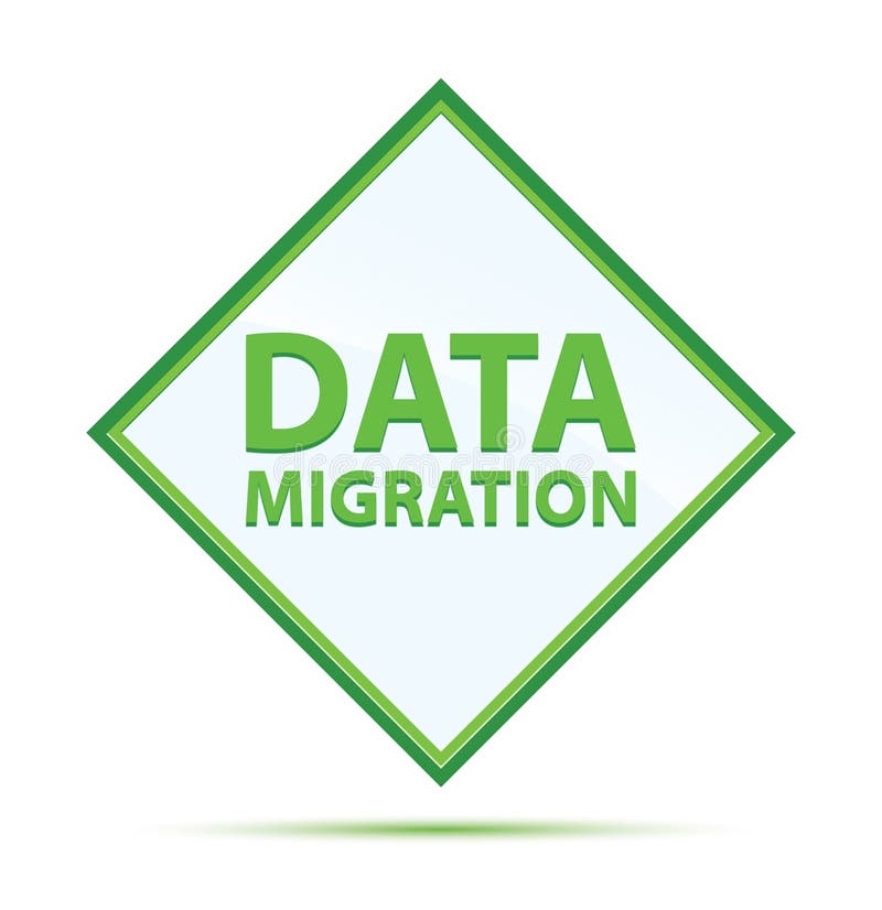 Data Migration Modern Abstract Green Diamond Button Stock Illustration ...