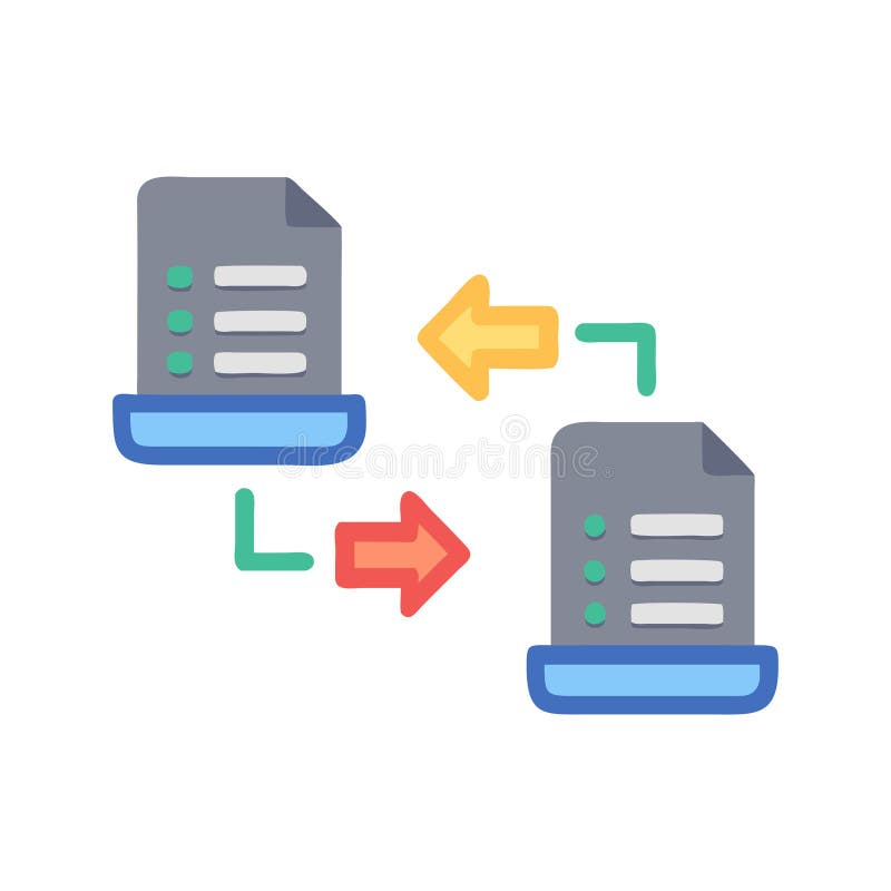 Data Migration Technology Icon Stock Illustration - Illustration of ...