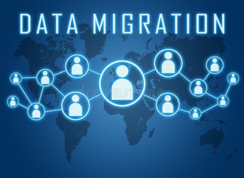 Data migration in computer stock vector. Illustration of migration ...