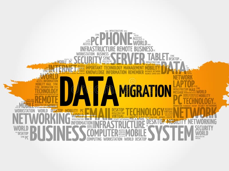 Data Migration Word Cloud Collage Stock Illustration - Illustration of ...
