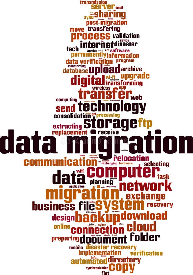 Data migration word cloud stock vector. Illustration of planning ...
