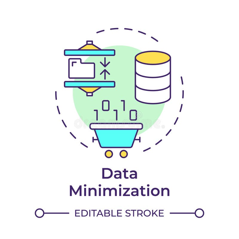 Data Minimization Multi Color Concept Icon Stock Illustration ...