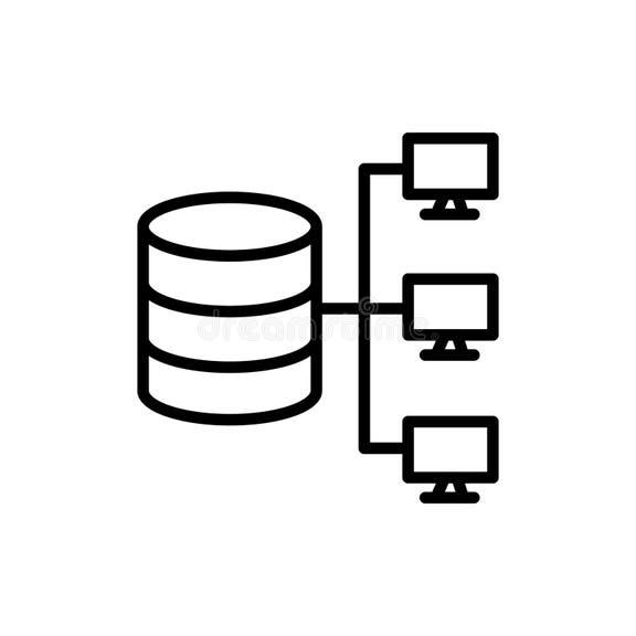 Data Mining Icon Set. Computing Server Data Analysis in a Black Filled and Outlined Style Stock ...