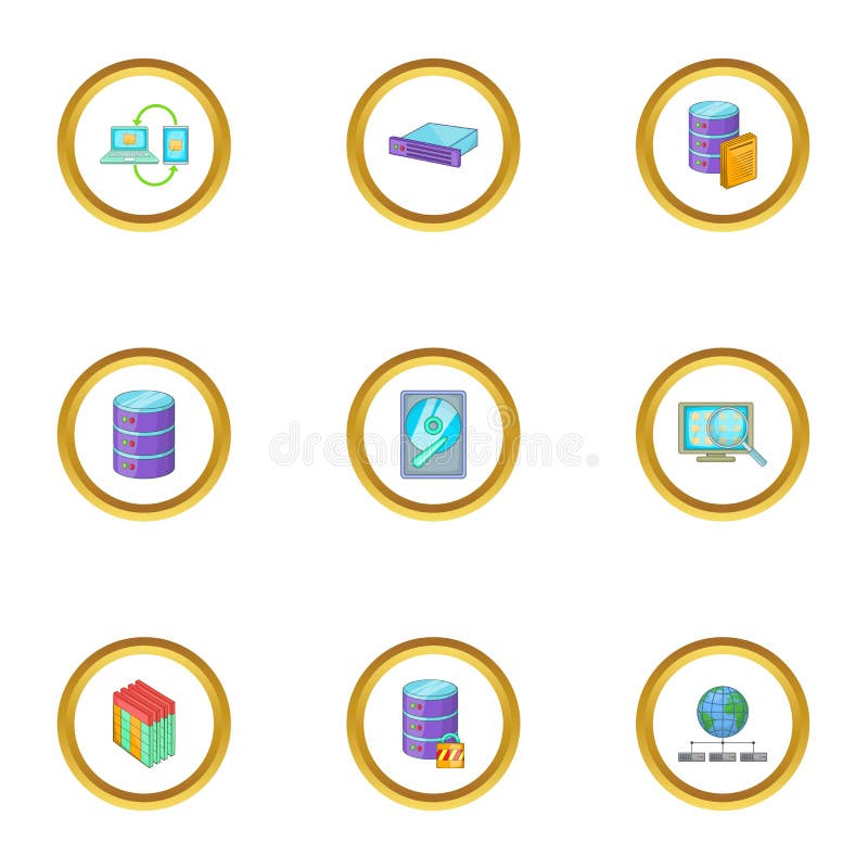 Data Mining Icons Set, Cartoon Style Stock Vector - Illustration of ...