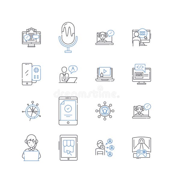 Data Mining Line Icons Collection Association Classification Clustering Correlation