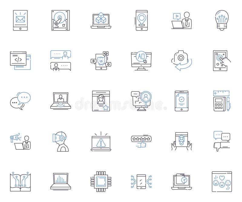 Data Mining Line Icons Collection Extraction Analysis Machine Learning Big Data Clustering