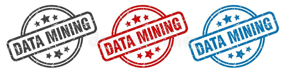 Data Mining Stamp. Data Mining Round Isolated Sign Stock Vector ...