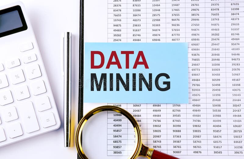 Data Mining Tegen Sticker Op Chart Background Business Concept Stock ...