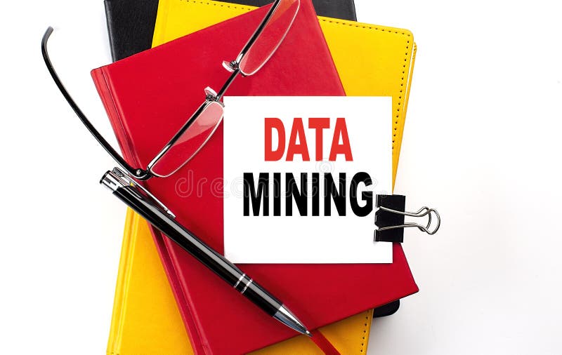 DATA MINING Text Written on a Sticky on Colorful Notebooks Stock Photo ...