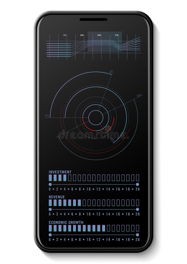 Data on a Mobile Phone Screen Stock Illustration - Illustration of ...